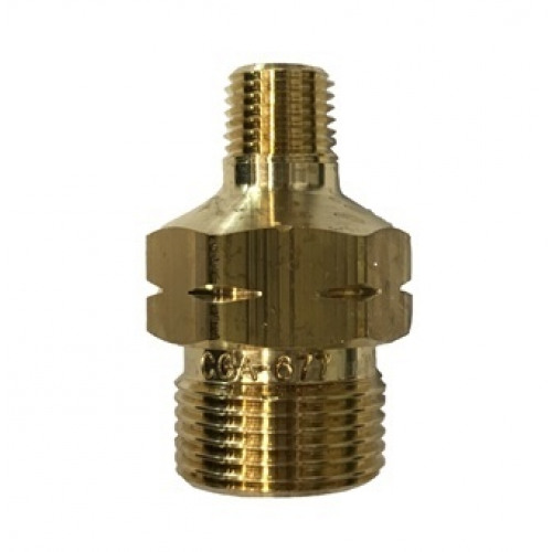 CGA-677 Outlet Adapter, Brass, CGA677, 1/4" MNPT -14 NGO, LH-Ext, 5501 ...