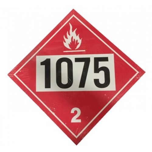 Hazmat Placard Aluminum UN1075 Flammable Gas Graphic, Class 2 ...