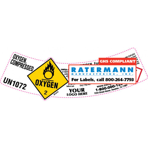 Shoulder Label RL(500) Oxygen, Comp, Food Grade UN1072 | Ratermann ...
