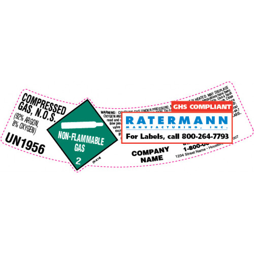 ShldLblRl500-Com Gases NOS (92% Argon, 8% Oxygen) UN1956 | Ratermann ...