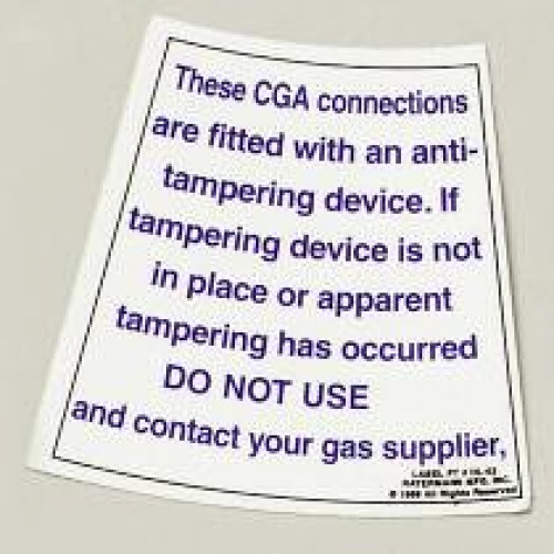 Dewar Operation Labels - CGA Warning Label | Ratermann Manufacturing Inc