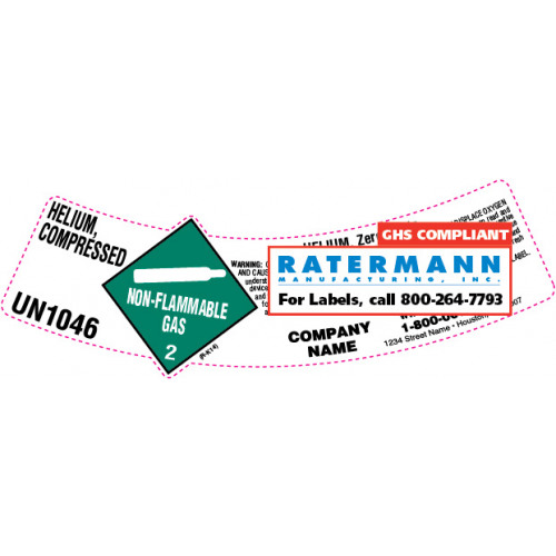 Shoulder Label RL(500) Helium, Compressed (Zero Grade) UN1046 ...