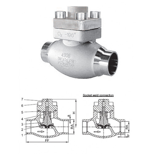 Herose Stainless Steel Check Valve 1" Socket Weld Connection | Ratermann Manufacturing Inc