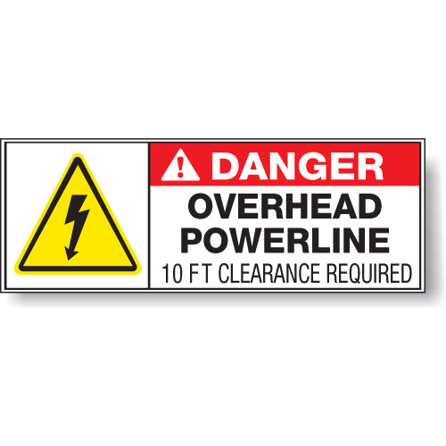 Safety Banner 4ft x 10ft: Danger Overhead Powerline 10 FT Clearance ...